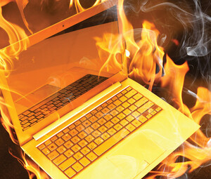 computer on fire